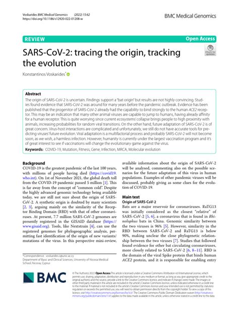Sars Cov 2 Tracing The Origin Tracking The Evolution Pdf Hiv Virus