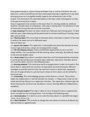 Data Preprocessing Is A Data Mining Technique That Is Used To Transform The Raw Data Into A