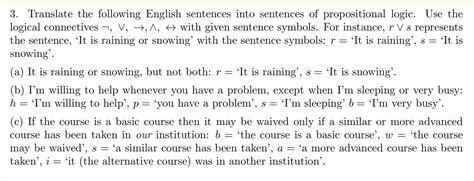 Solved Translate The Following English Sentences Into Chegg