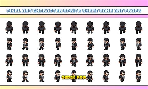 Do 8 Bit 16 Bit 2d Pixel Art Characters Pixel Art Sprite Sheet