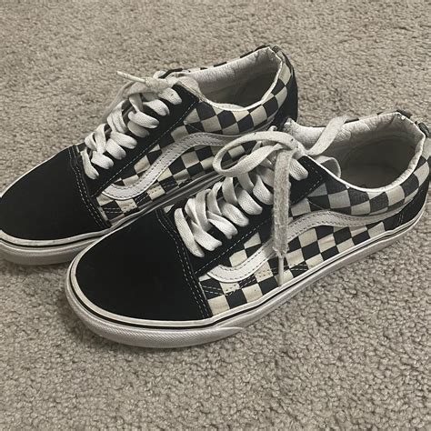 Black And White Checkered Vans🪼 Super Cute Used Depop