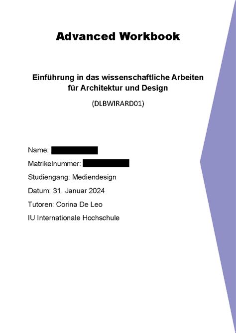 Advanced Workbook Wissenschaftliches Arbeiten Advanced Workbook