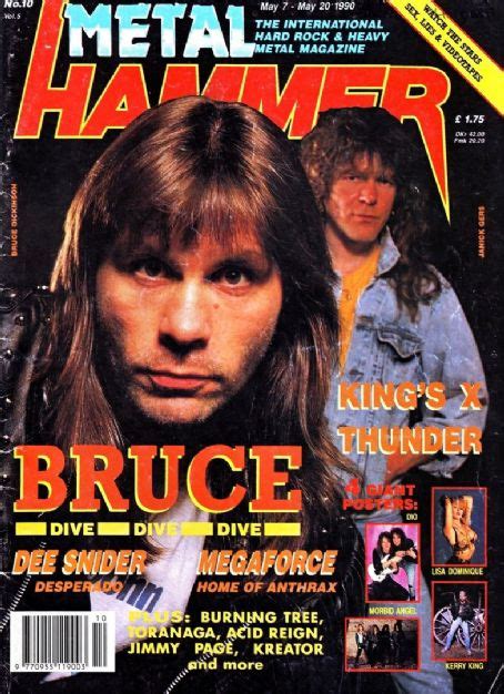 Bruce Dickinson Janick Gers Metalandhammer Magazine 07 May 1990 Cover