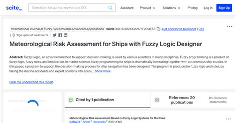 Meteorological Risk Assessment For Ships With Fuzzy Logic Designer Scite Report