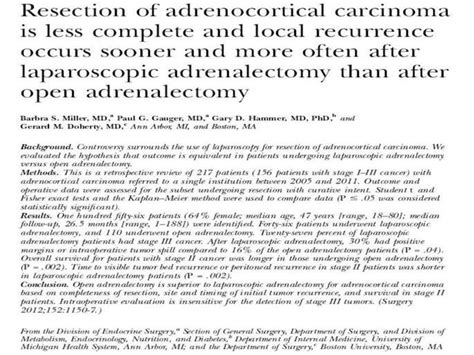 Laparoscopic And Open Surgery In Adrenal Malignancy Γιώργος Ζωγράφος Γιατρός Χειρουργός Ppt