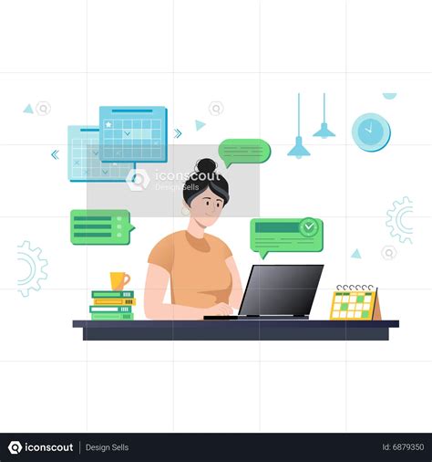 Woman Planning Workflow Animated Illustration Download In Json Lottie