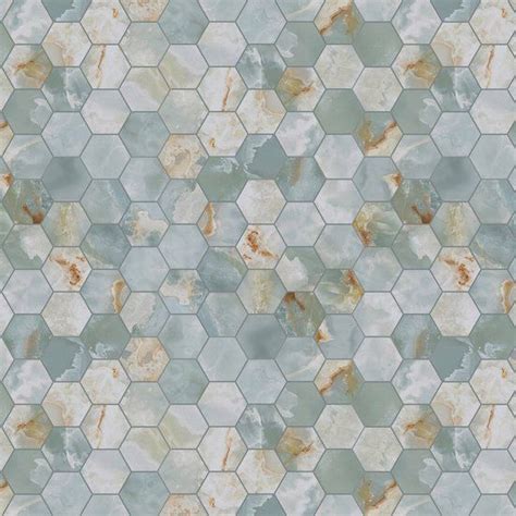 Aurelio Azul Hexagon Porcelain Mosaic Tile Hexagon Tile Bathroom