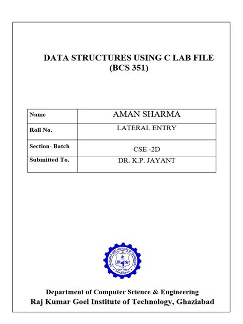 dsuc lab file front page [1] pdf aman pdf algorithms and data