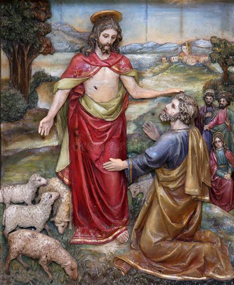 Jesus Said To Peter Feed My Sheep Stock Image Image Of Christian