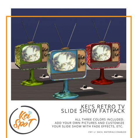 Second Life Marketplace Keis Retro Tv Slide Show Fatpack