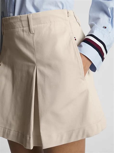 Pleated Chino Mini Skirt Beige Tommy Hilfiger