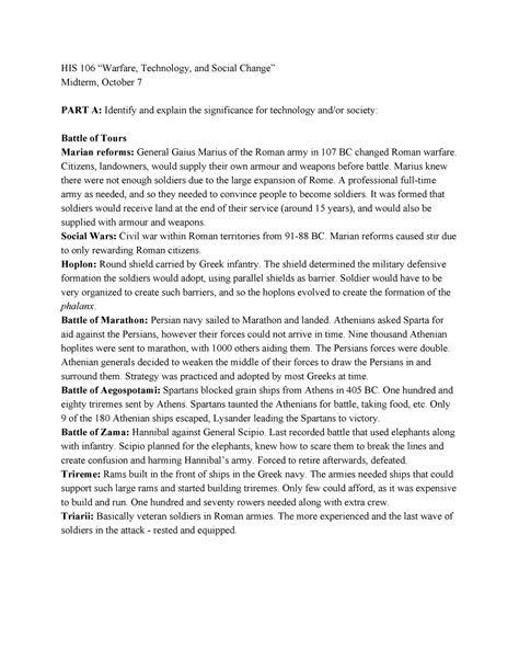 His106midterm Notes Midterm Term Review His 106 Technology And Social Midterm October 7