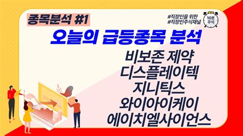 비보존제약 디스플레이텍 지니틱스 와이아이케이 에이치엘사이언스 Youtube