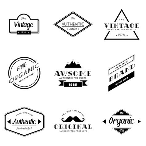 빈티지 배지 벡터 로고 세트 프리미엄 벡터