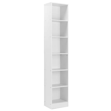 Uncle Bills Belle White 40cm 6 Tier Bookcase