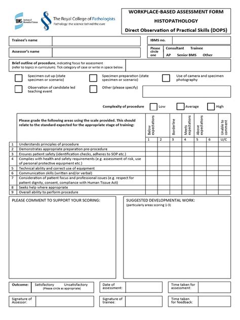 Adapted Dops Form Pdf Safety Patient Safety