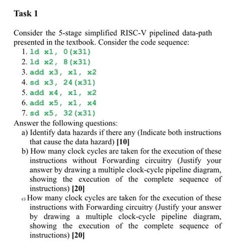 Solved Task Consider The Stage Simplified Risc V Chegg