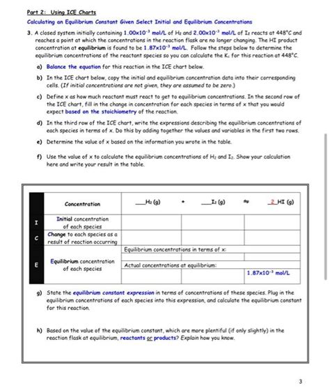 [solved] Part 2 Using Ice Charts Calculating An Equilibriu