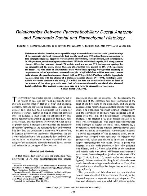 Pdf Relationships Between Pancreaticobiliary Ductal Anatomy And