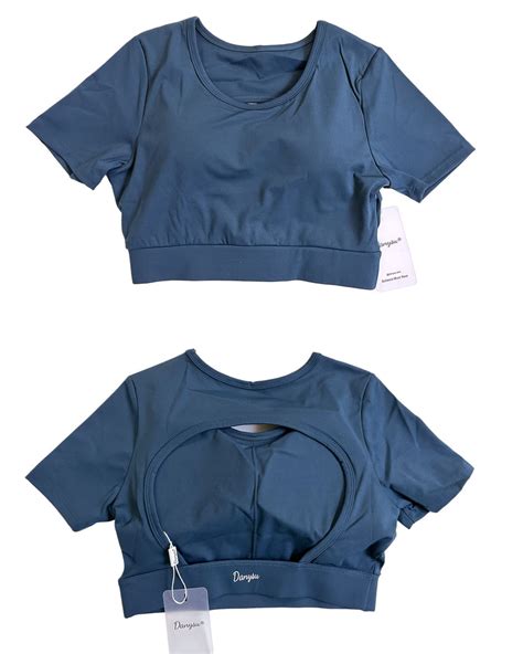 Danysu Open Back Crop Top Short Sleeve