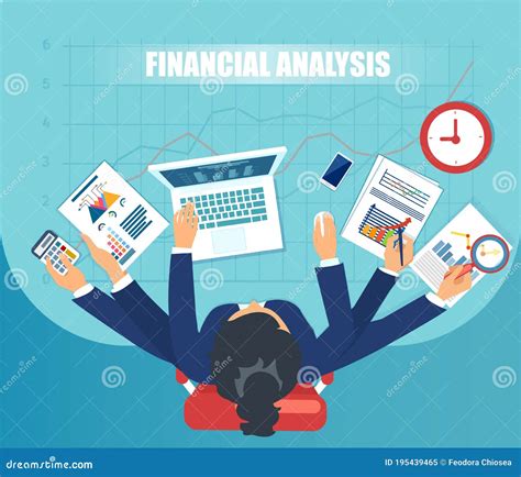 Vector De Una Trabajada Mujer Empresaria Multitarea Analista Financiero