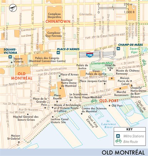 Top Tourist Attraction And Places Map Of Old Montreal Canada Tourist