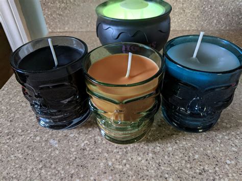 Candy Corn And Pumpkin Scented Skulls Handmade Autumn Halloween Home