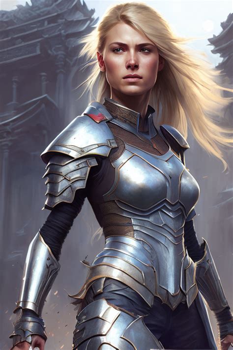 Medieval Knight Woman In Armour
