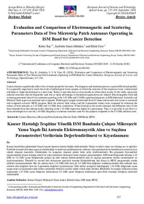 Pdf Evaluation And Comparison Of Electromagnetic And Scattering
