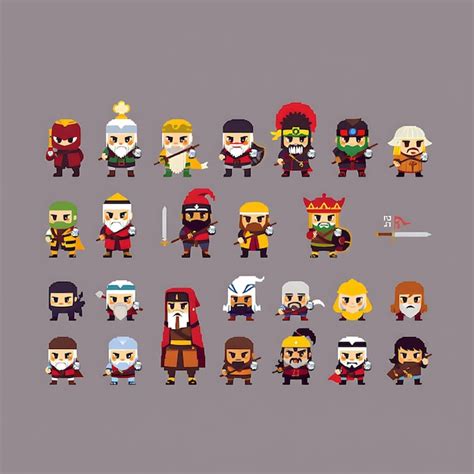 Premium Photo 16 Diverse Lemming Lancer In 4 Bit Pixel Art Grid