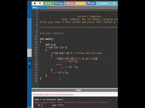Programming For Beginners C Language Pattern Printing
