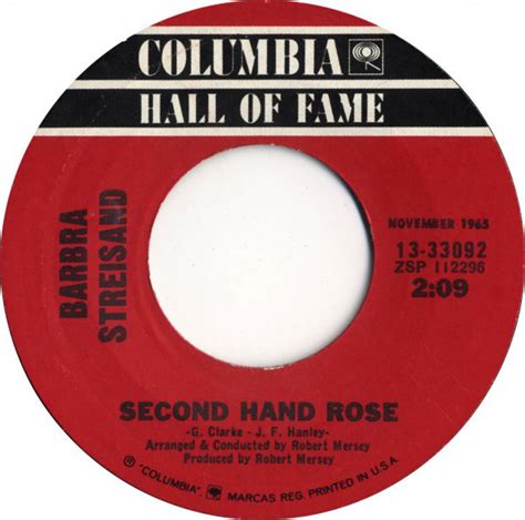 Barbra Streisand Second Hand Rose People Vinyl Discogs
