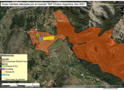 Áreas Afectadas Por El Incendio 9m Chubut Argentina 2021 Fuente