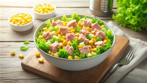 Receta 300 Calorias 】ensalada De Atún Con Maíz Y Lechuga