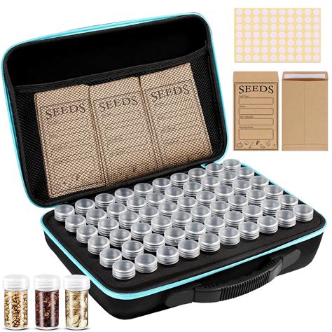 Jixsloft 60 Slots Seed Storage Organizer With 20 Seed