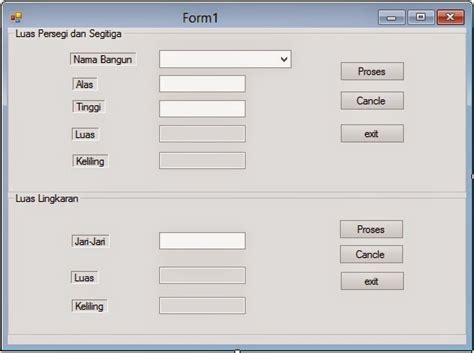 Cara Membuat Program Luas Dan Keliling Segitiga Persegi Dan Lingkaran Dengan Vb Net Bagaimana
