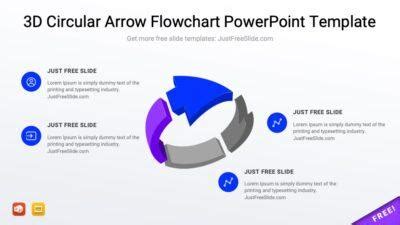 Free Curved 3D Arrow Flowchart PowerPoint Template Just Free Slide