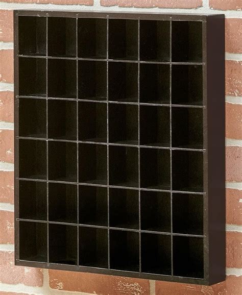 Jumbl Wood Shot Glass Wall Curio Display Case Black Home And Kitchen