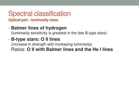 Ppt Stellar Spectral Classification The First Step In Quantitative
