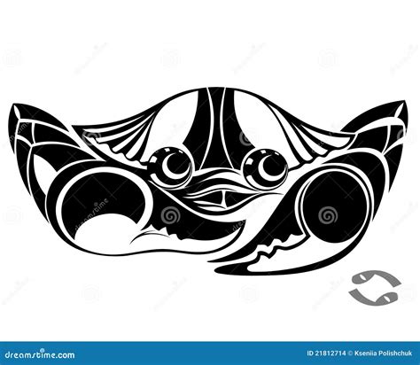 Muestras Del Zodiaco Cáncer Diseño Del Tatuaje Ilustración Del