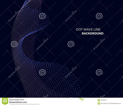 一条典雅的抽象传染媒介小点波浪线未来派样式背景模板 向量例证 插画 包括有 模式 设计 萤光 抽象 97329518