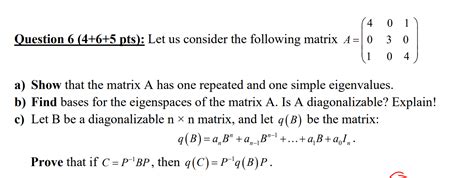 Solved Question Pts Let Us Consider The Following Chegg