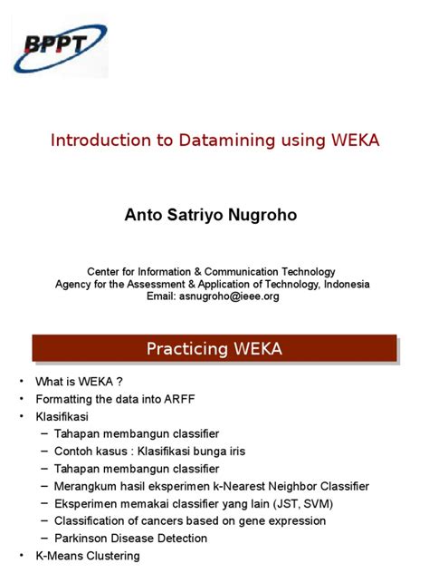 Introduction To Datamining Using Weka Anto Satriyo Nugroho Pdf