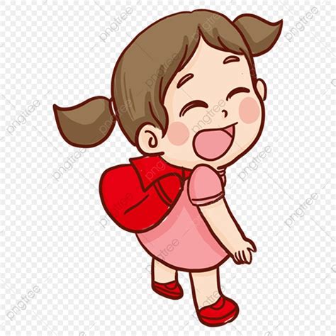 รูปสาวโรงเรียนประถมไปโรงเรียนการ์ตูนสามารถตกแต่งองค์ประกอบ Png นักเรียน การเรียนรู้ ใสขนาด