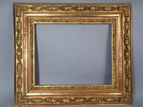 CADRE XIXE SIÈCLE à clés bois stuc doré 61x53 feuillure 40 43x33 35 5cm