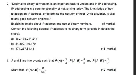 Solved Decimal To Binary Conversion Is An Important Task Chegg