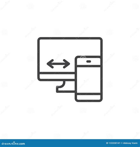 Responsive Web Design Outline Icon Stock Vector Illustration Of Outline Single 133330141