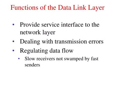 Ppt Functions Of The Data Link Layer Powerpoint Presentation Free