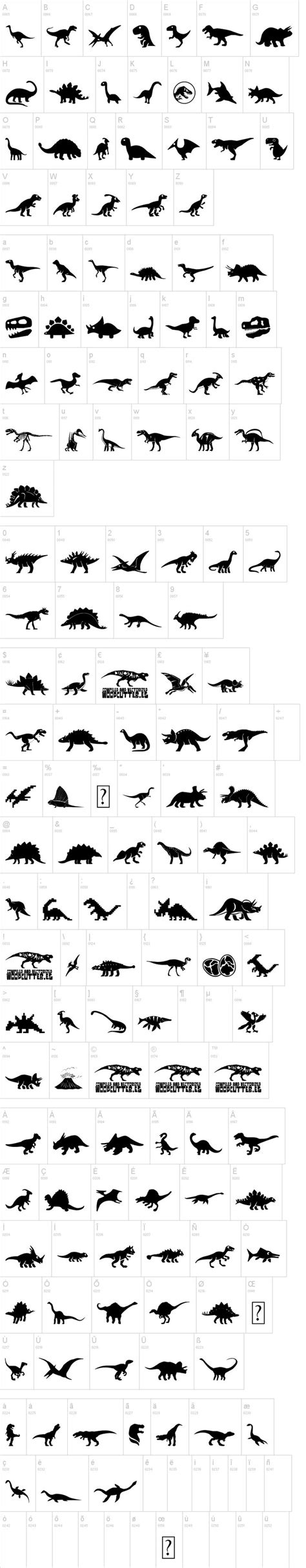 Dinosaur Icons Font Dafont
