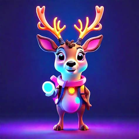 Premium Ai Image 3d Cartoon Of A Deer Character Generated By Ai